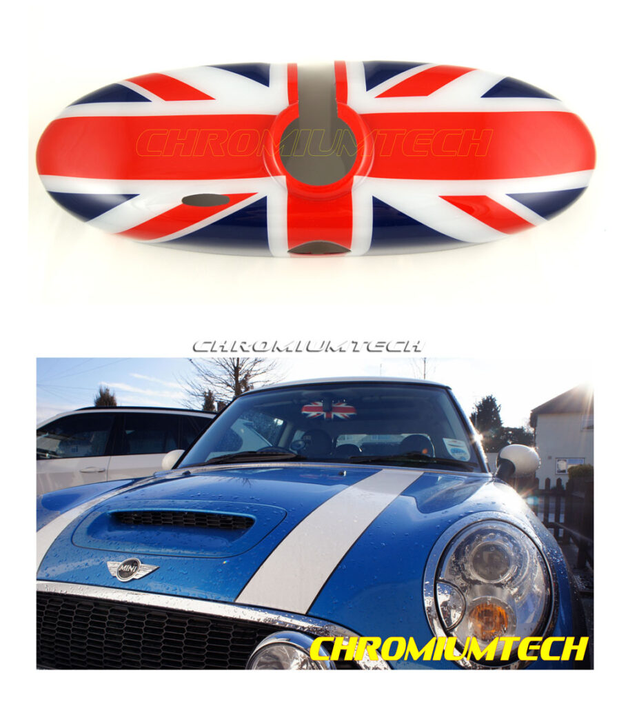 Chromiumtech 04+ MINI Interior Rear View Mirror Cover (Union Jack ...
